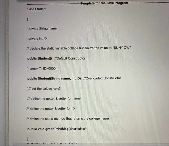 Solved Write a class encapsulating the concept of a student, | Chegg.com