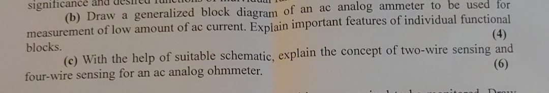Solved (b) ﻿Draw a generalized block diagram of an ac analog | Chegg.com