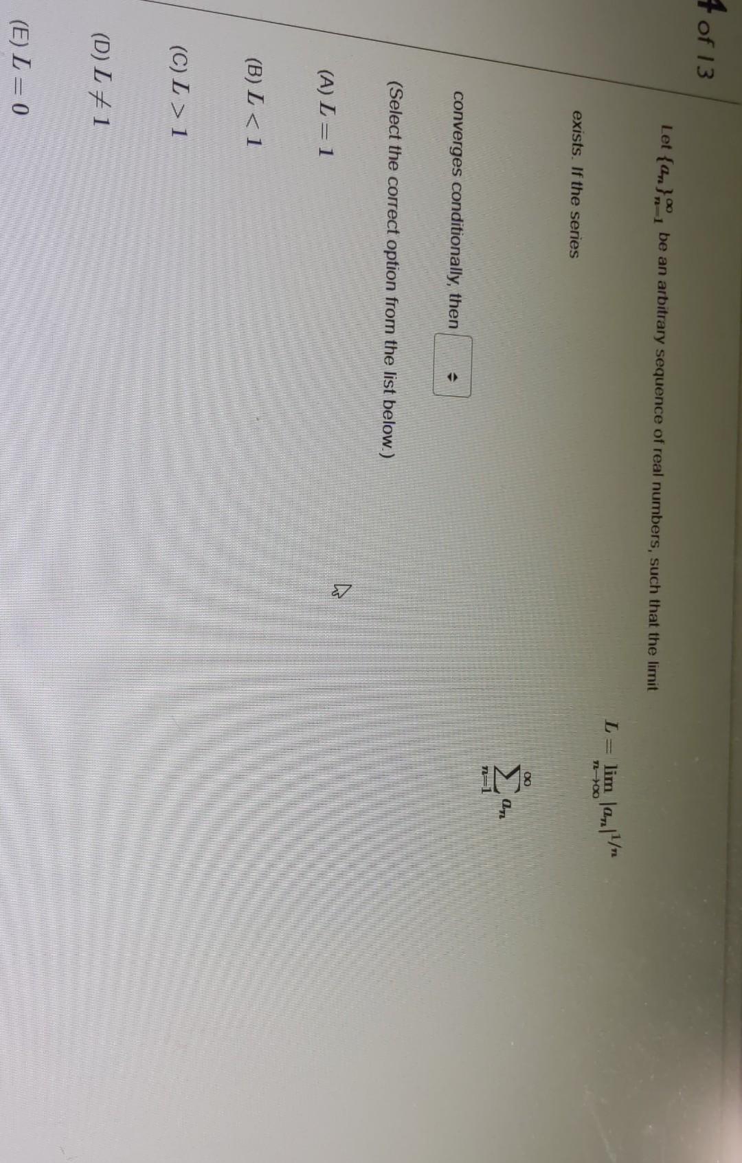 Solved 7 of 13 Let {n} be an arbitrary sequence of real | Chegg.com