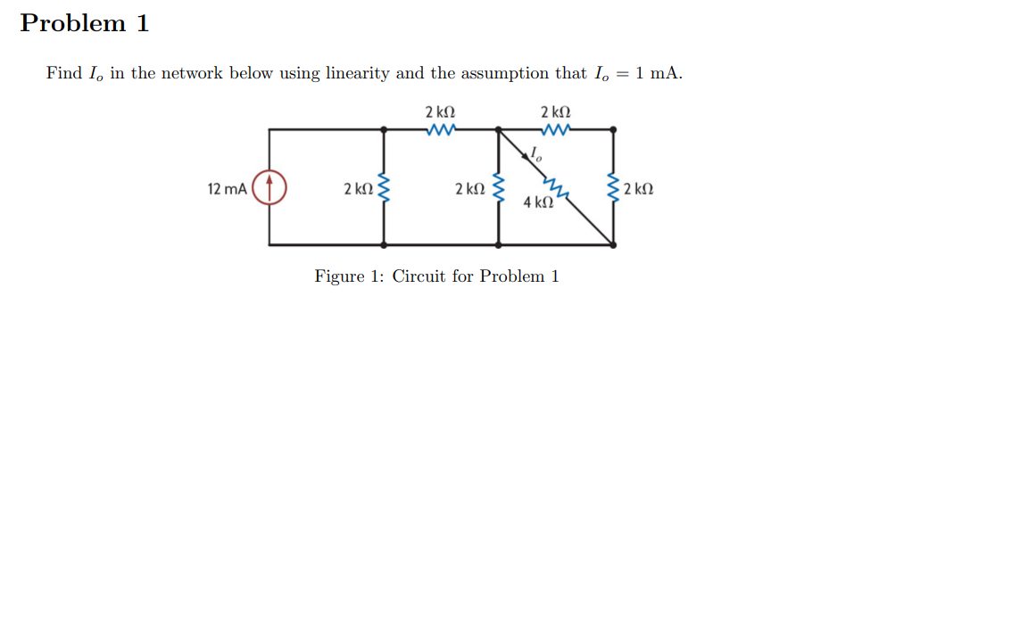 Solved Problem 1Find Io ﻿in the network below using | Chegg.com