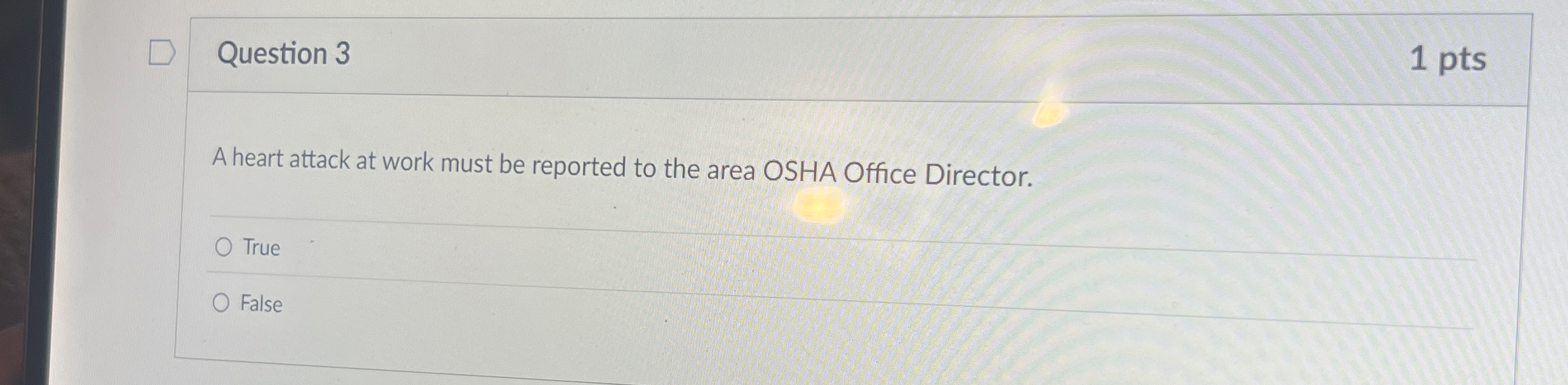 Solved Question 3A heart attack at work must be reported to | Chegg.com