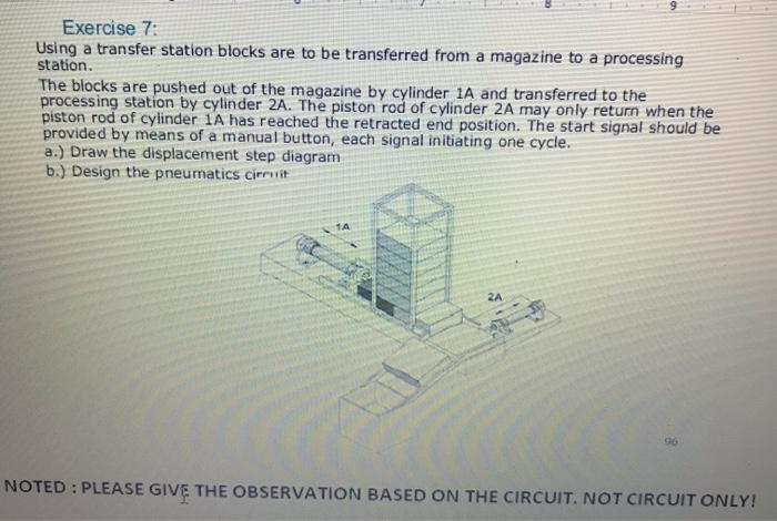 Solved Exercise 7: Using a transfer station blocks are to be | Chegg.com
