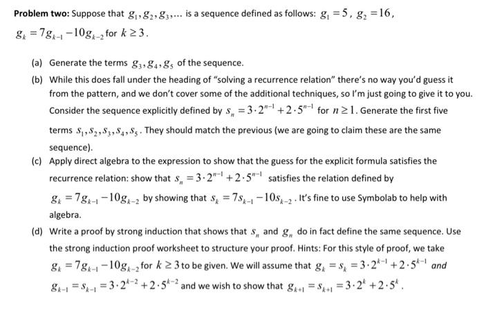Solved Problem two: Suppose that g1,g2,g3,… is a sequence | Chegg.com