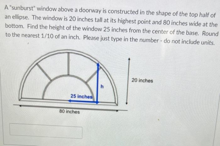 Solved A "sunburst" window above a doorway is constructed in | Chegg.com