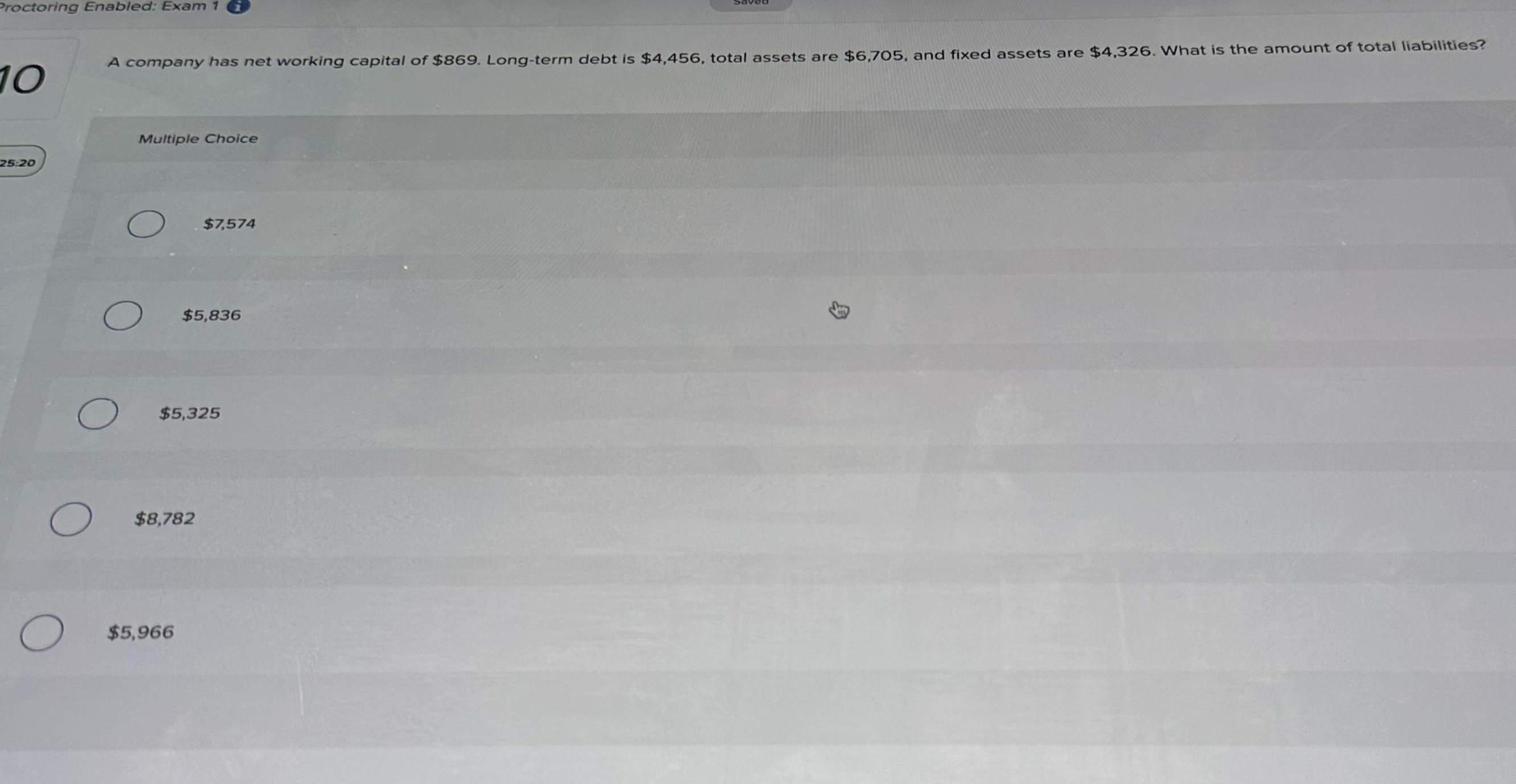 Solved Multiple Choice$7,574$5,836$5,325$8,782$5,966 | Chegg.com