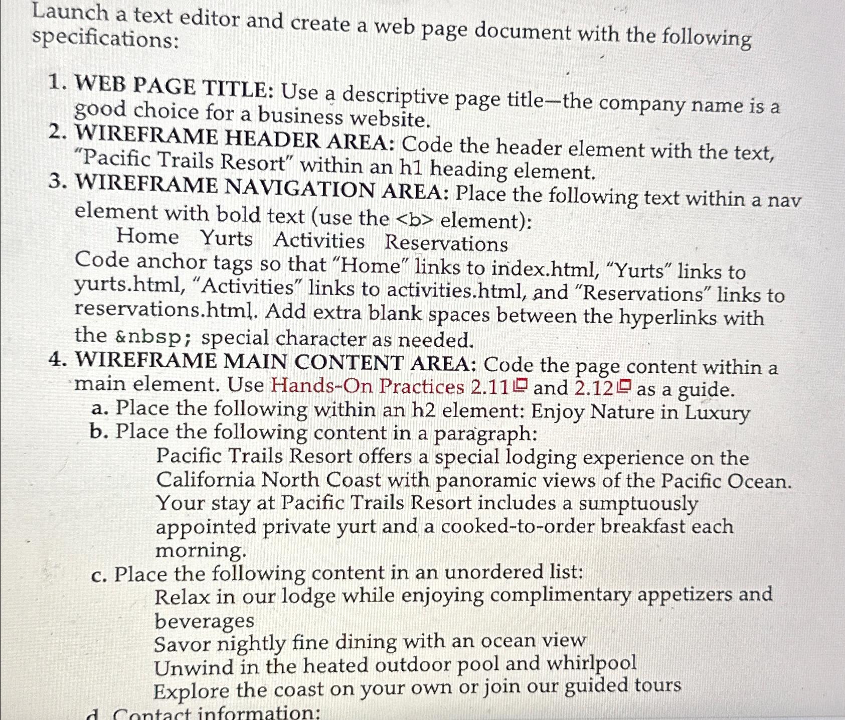 Solved Launch a text editor and create a web page document | Chegg.com