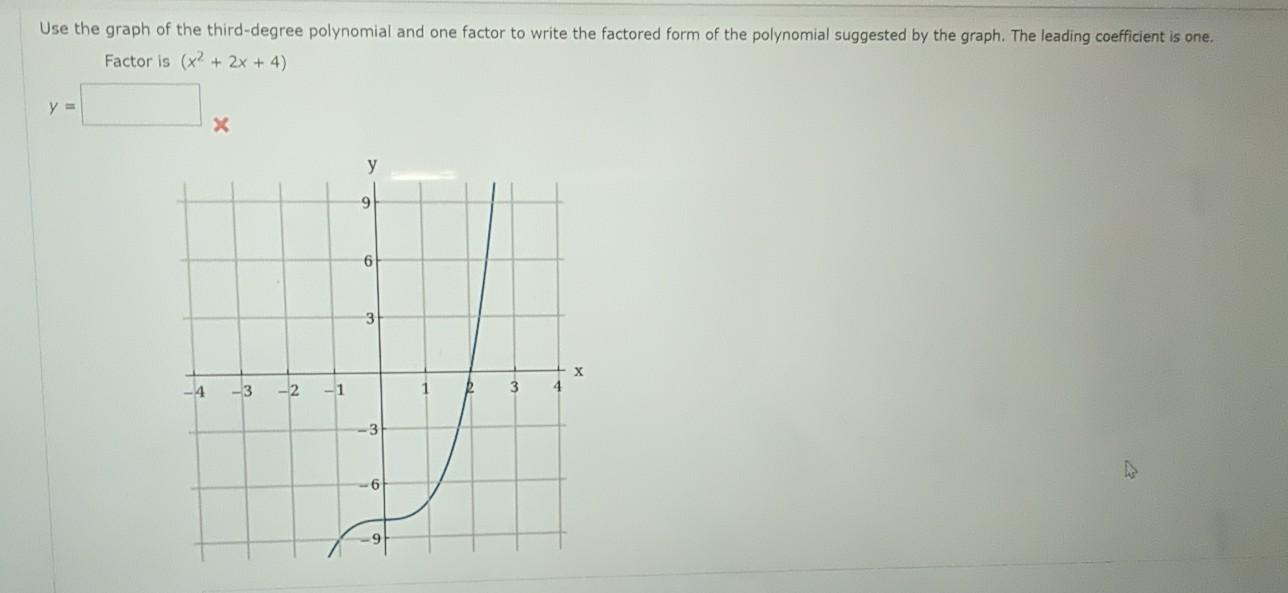 Solved Use the graph of the third-degree polynomial and one | Chegg.com