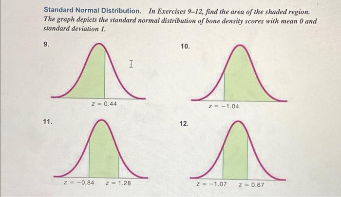 Solved Standard Normal Distribution. In Exercises 9-12, find | Chegg.com