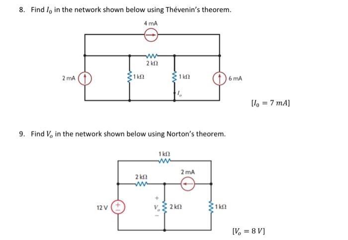 Solved 8. Find I0 in the network shown below using | Chegg.com