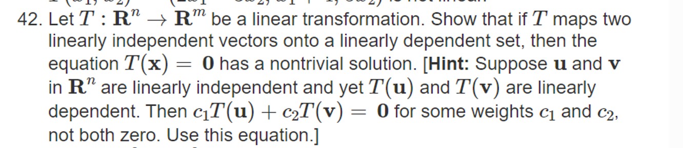 Solved Let T:Rn→Rm ﻿be a linear transformation. Show that if | Chegg.com