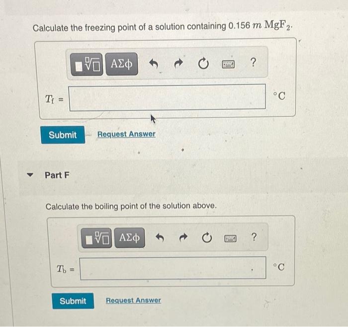 Solved Calculate the freezing point of a solution containing | Chegg.com