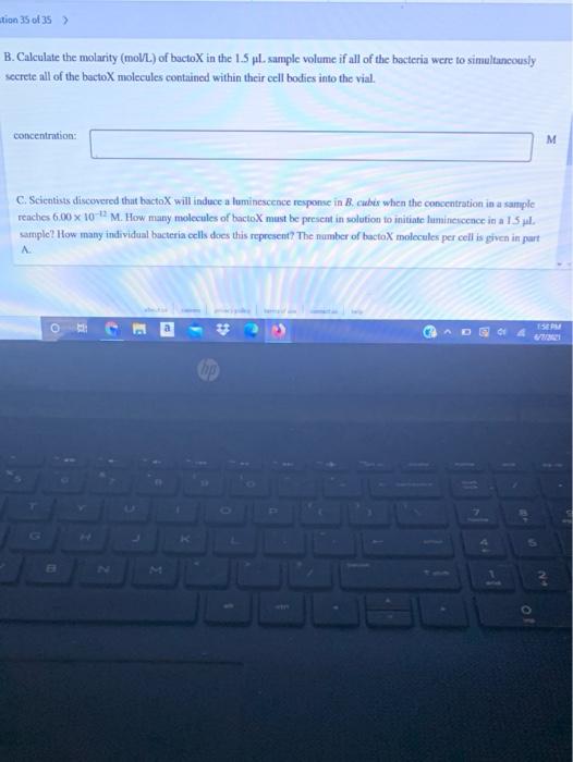 Solved stion 35 of 35 > A fictional cubed-shaped bacterium, | Chegg.com