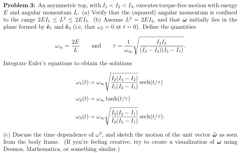 Solved Problem 3: An asymmetric top, with | Chegg.com