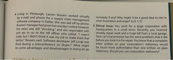 Solved Critical Thinking 1. Robert Bies, professor of | Chegg.com