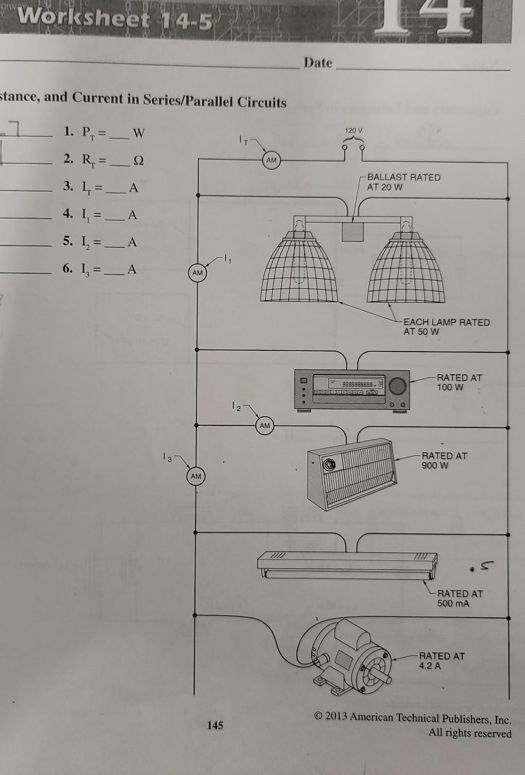 Solved ORM Worksheet 14-5 IT Date stance, and Current in | Chegg.com