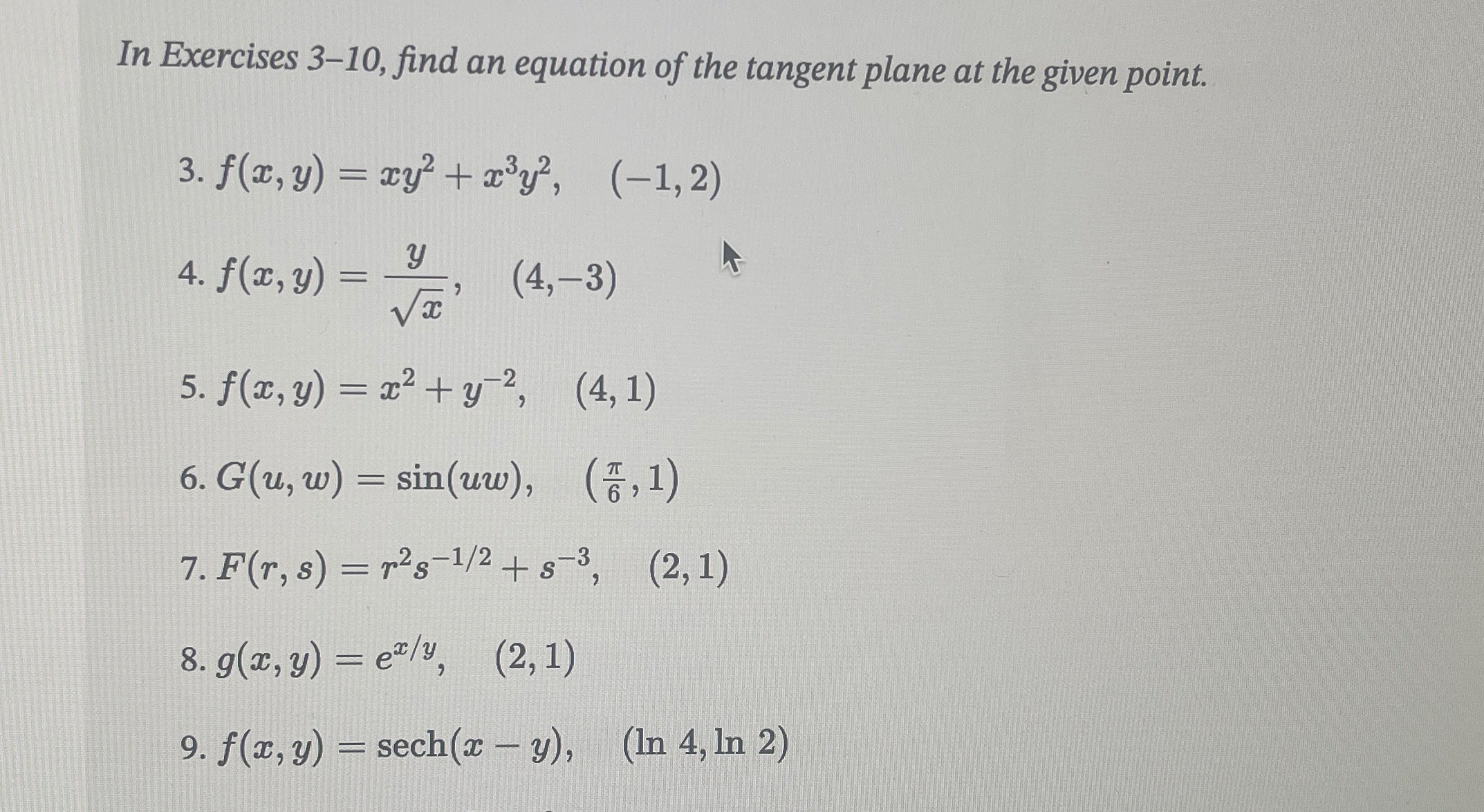 Solved In Exercises 3-10, ﻿find an equation of the tangent | Chegg.com