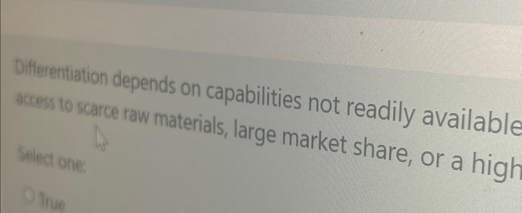 Solved Differentiation depends on capabilities not readily | Chegg.com