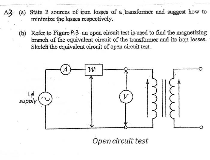 Solved (a) State 2 sources of iron losses of a transformer | Chegg.com