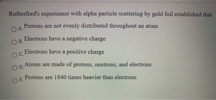 Solved Rutherford's experiment with alpha particle | Chegg.com