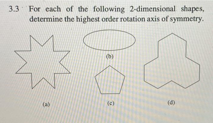 Solved 3.3 For each of the following 2-dimensional shapes, | Chegg.com