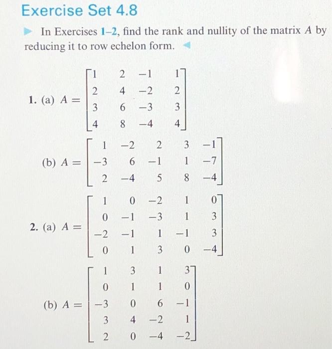 Solved In Exercises 9-10, find bases for the null space and | Chegg.com