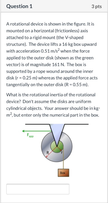 Solved A rotational device is shown in the figure. It is | Chegg.com