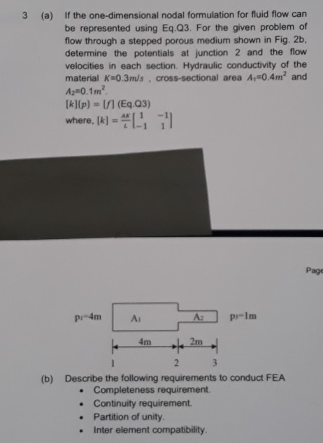 Solved 3 (a) If the one-dimensional nodal formulation for | Chegg.com
