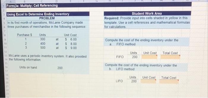 Solved 4 Student Work Area Required: Provide input into | Chegg.com