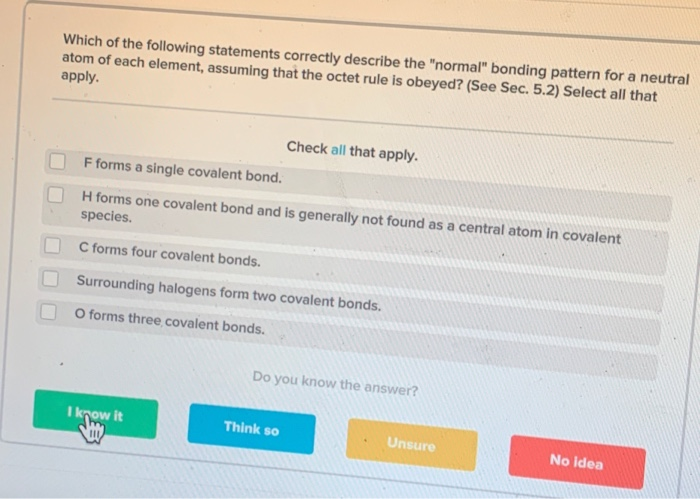 Solved Which of the following statements correctly describe | Chegg.com