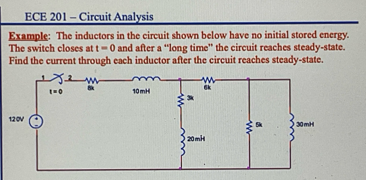 Solved ECE 201 - ﻿Circuit AnalysisExample: The inductors in | Chegg.com