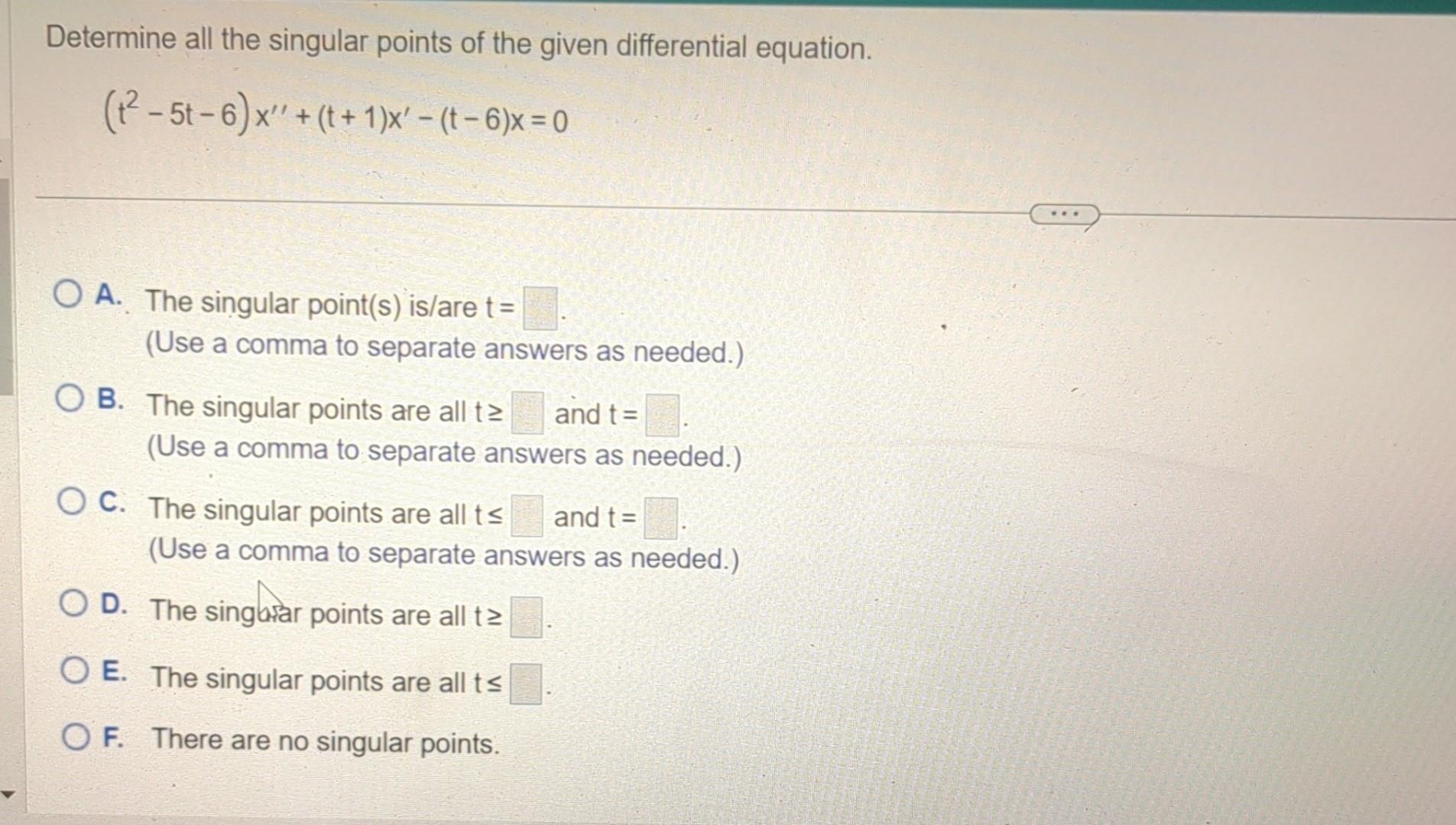 Solved Determine all the singular points of the given | Chegg.com