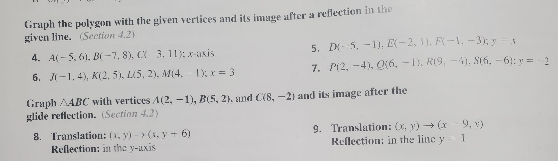 Solved Graph the polygon with the given vertices and its | Chegg.com