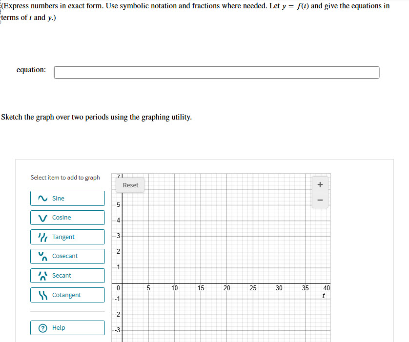 Solved Sketch the graph over two periods using the graphing | Chegg.com