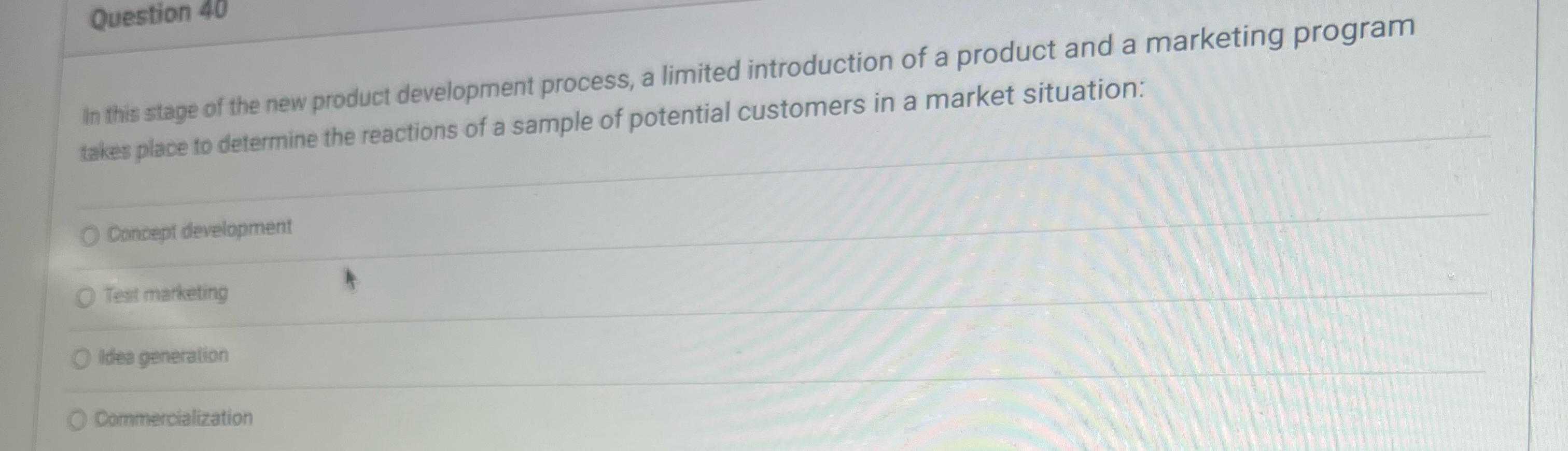 Solved Question 40In this stage of the new product | Chegg.com