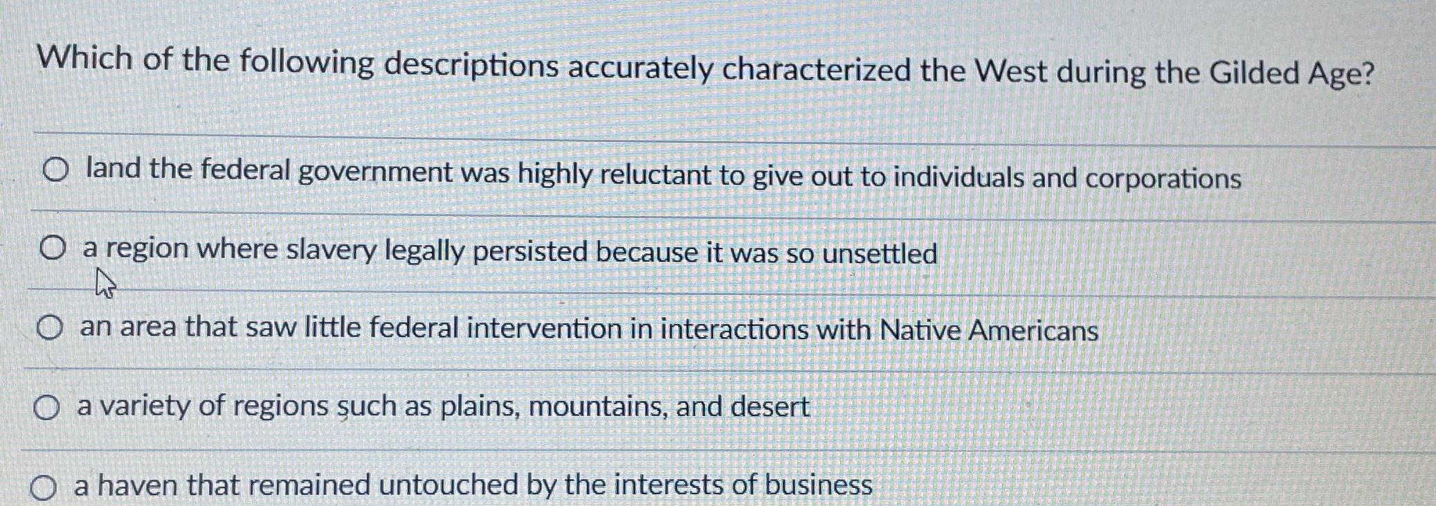 Solved Which of the following descriptions accurately | Chegg.com