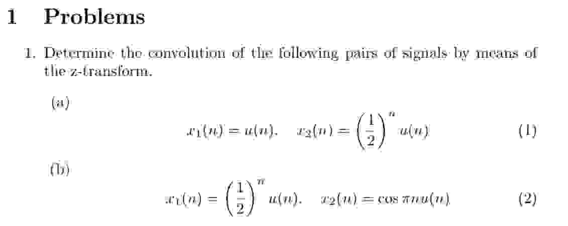 Solved 1 Problems Determine the convolution of the following | Chegg.com