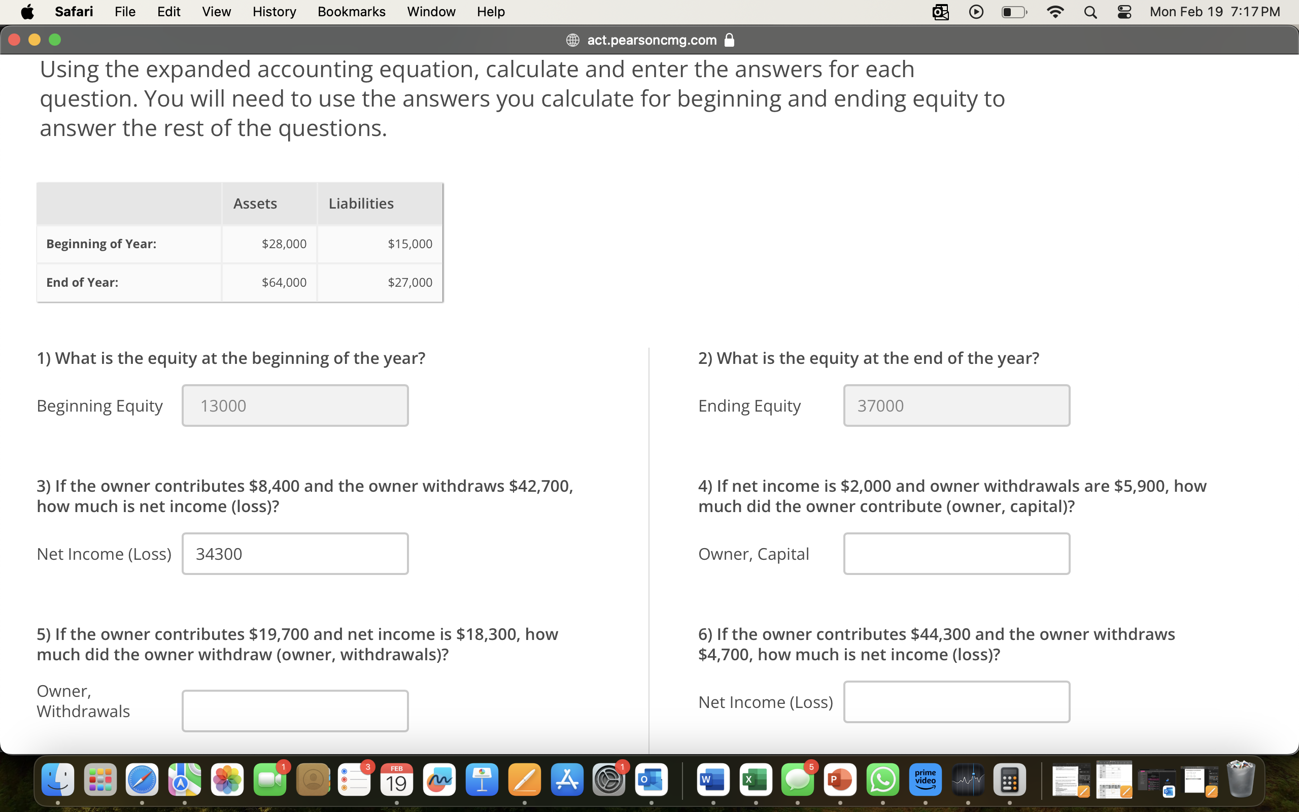 Solved Using the expanded accounting equation, calculate and | Chegg.com