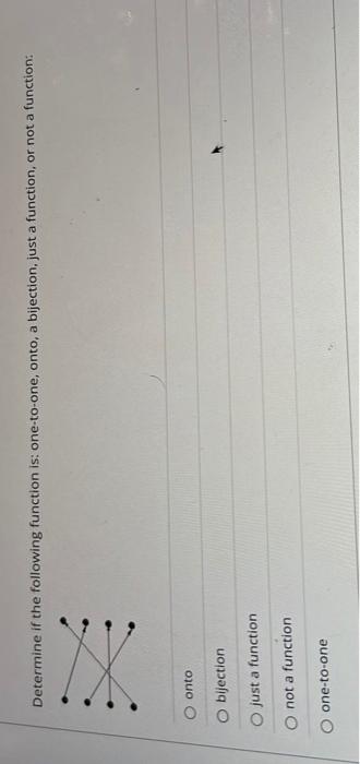 Solved Determine if the following function is: one-to-one, | Chegg.com