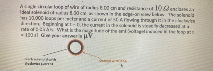 Solved A single circular loop of wire of radius 8.00 cm and | Chegg.com