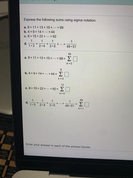 Solved Use sigma notation to write the following Riemann | Chegg.com
