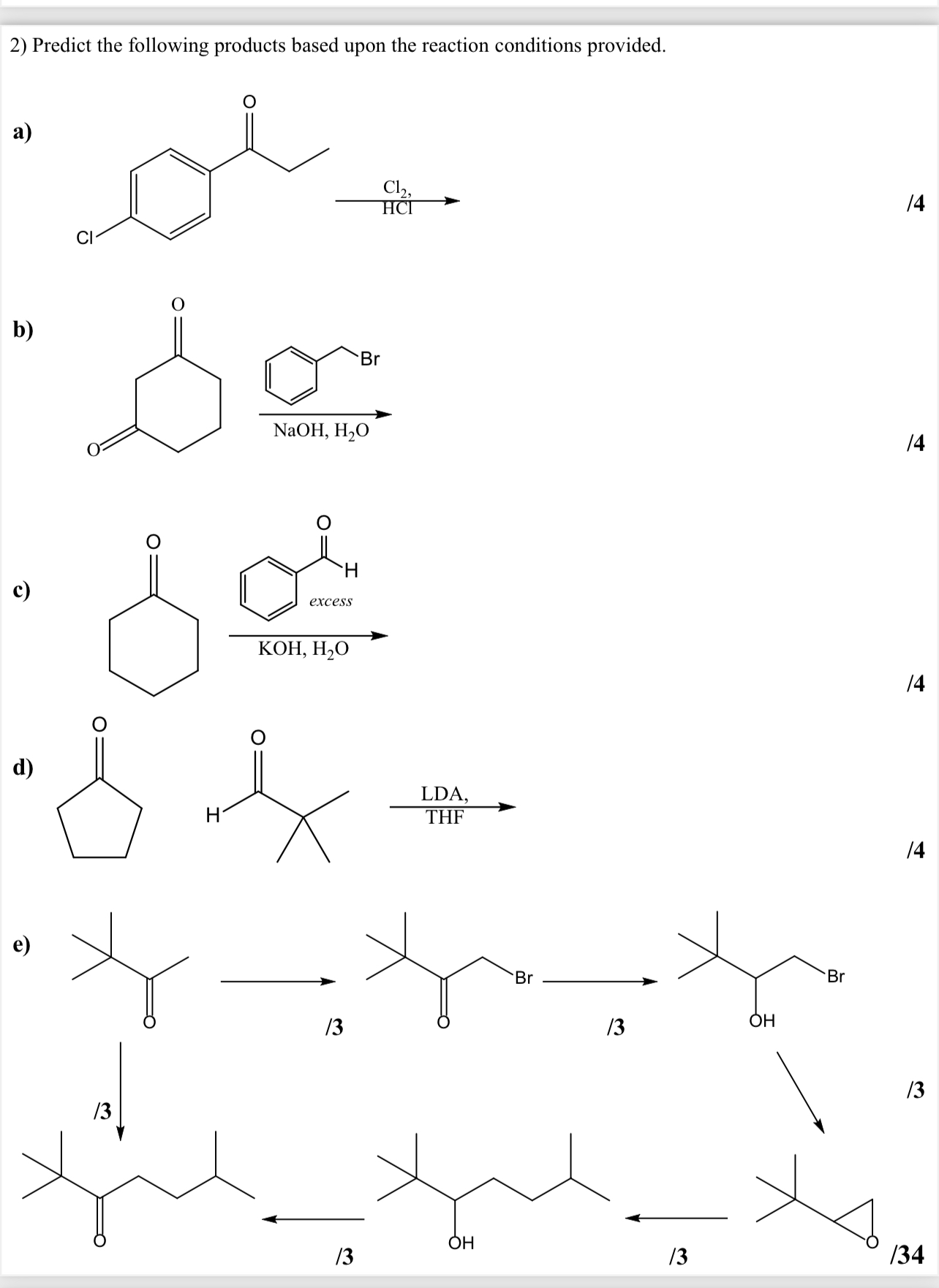 Solved Predict the following products based upon the | Chegg.com