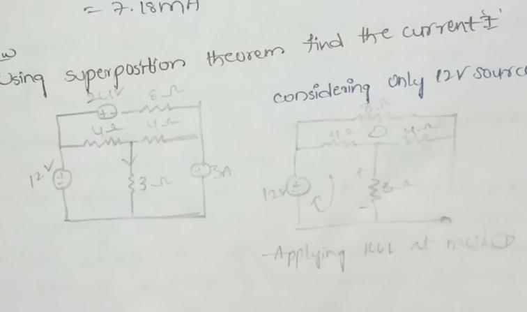 Solved 7 18mhusing Superposition Theorem Find The Current
