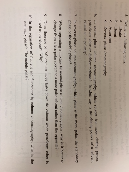 Solved 3. Define the following terms: a. Eluate b. Eluent o | Chegg.com