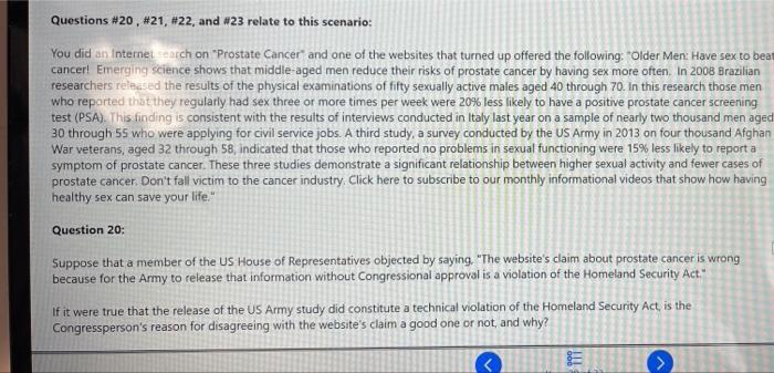 Solved Questions #20,#21,#22, and #23 relate to this | Chegg.com