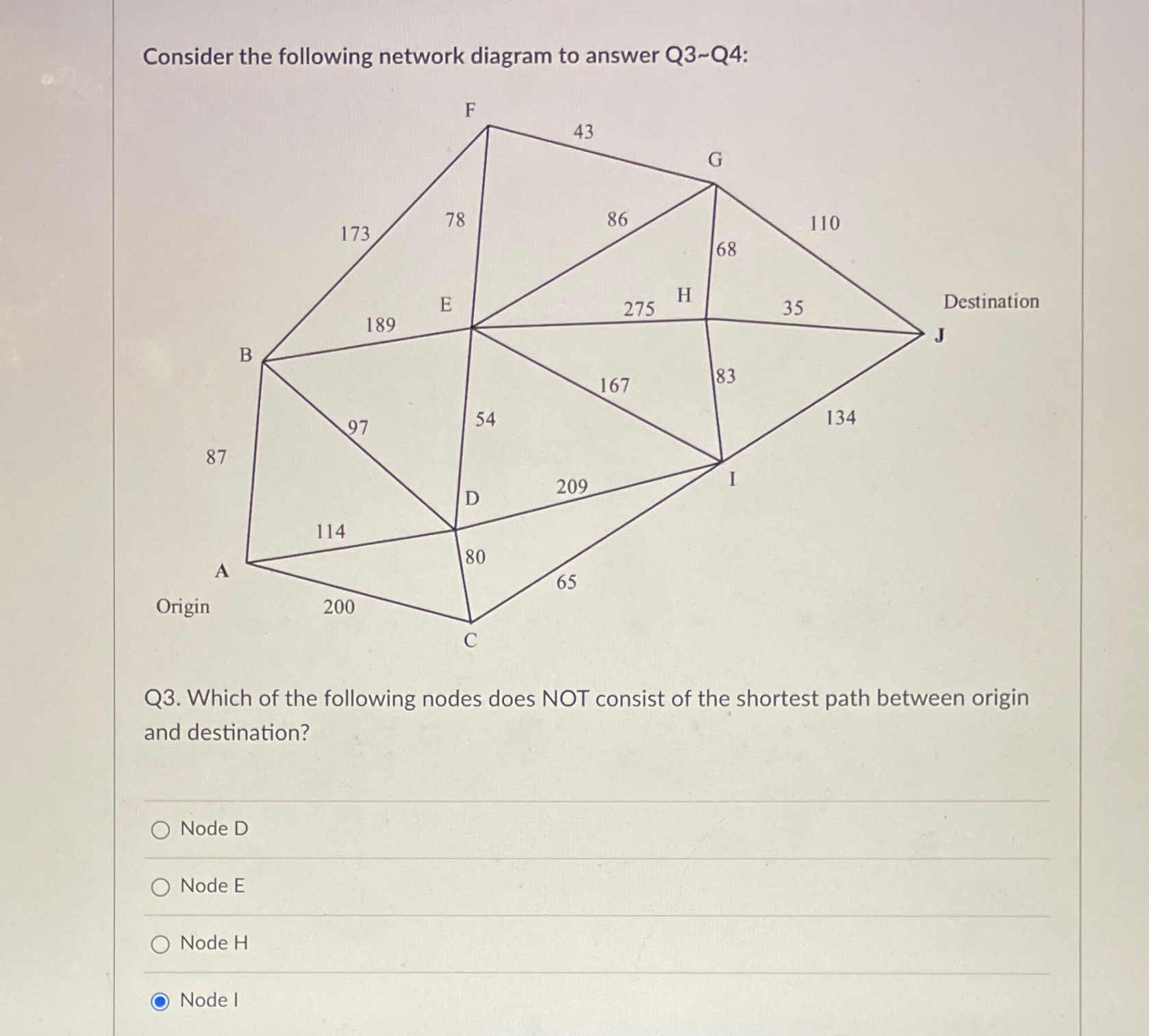 Solved Consider the following network diagram to answer Q3 | Chegg.com