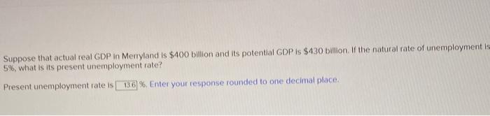 Solved Suppose that actual real GDP in Merryland is $400 | Chegg.com