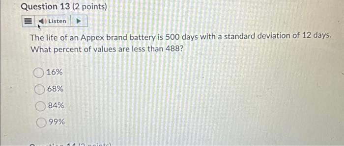 Solved Question 13 (2 points) Listen The life of an Appex | Chegg.com