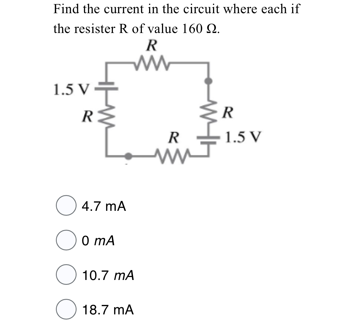 Solved Find the current in the circuit where each if the | Chegg.com