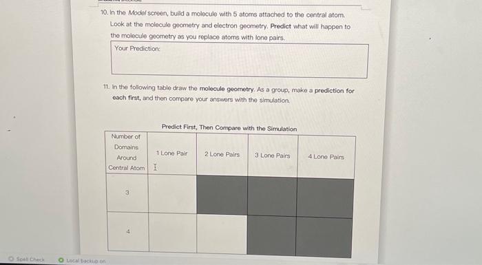 [Solved]: 10. In the Model screen, build a molecule with 5