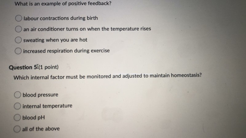 Solved What is an example of positive feedback? labour | Chegg.com